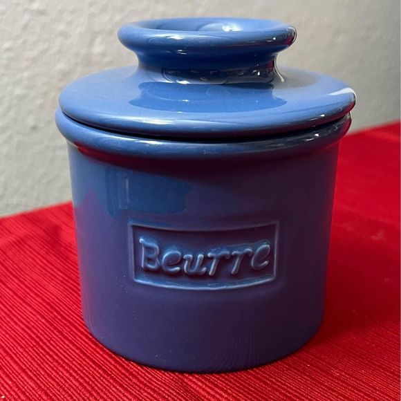 Source Unknown | Dining | Butter Bell Crock Royal Blue Glossy Finish ...